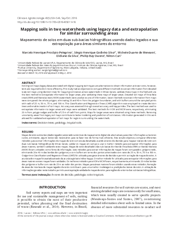 (PDF) Mapping soils in two watersheds using legacy data and extrapolation for similar ...