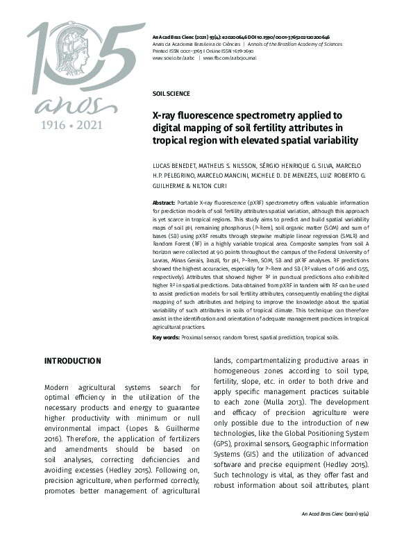 (PDF) Soil Fertility Mapping via pXRF in Tropics