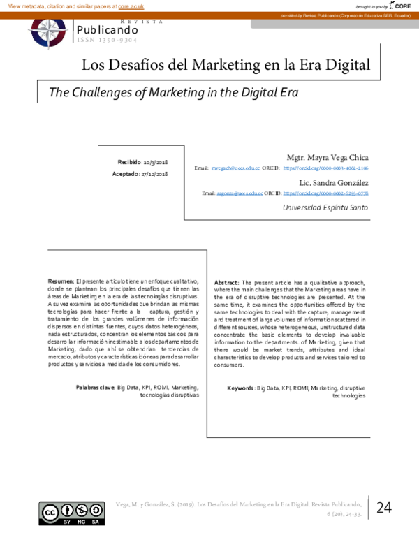 (PDF) Los desafíos del marketing en la Era Digital