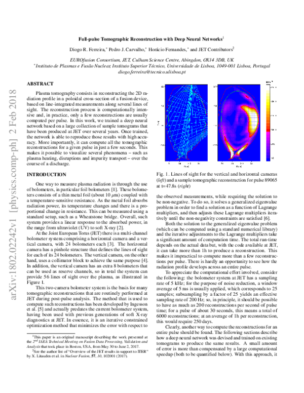 (PDF) Full-Pulse Tomographic Reconstruction with Deep Neural Networks