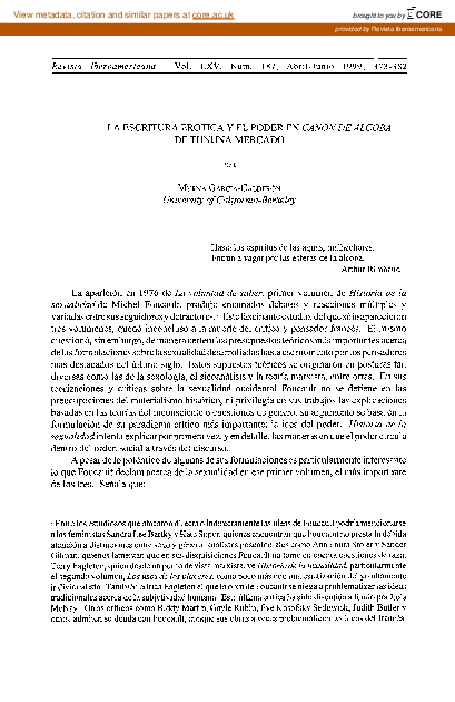 (PDF) La escritura erótica y el poder en Canon de alcoba de Tununa Mercado