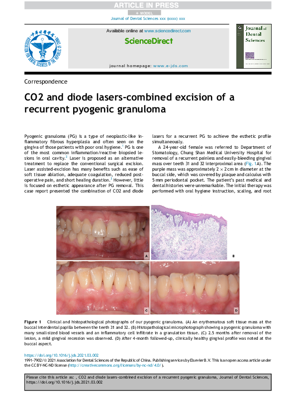 (PDF) CO2 and diode lasers-combined excision of a recurrent pyogenic ...
