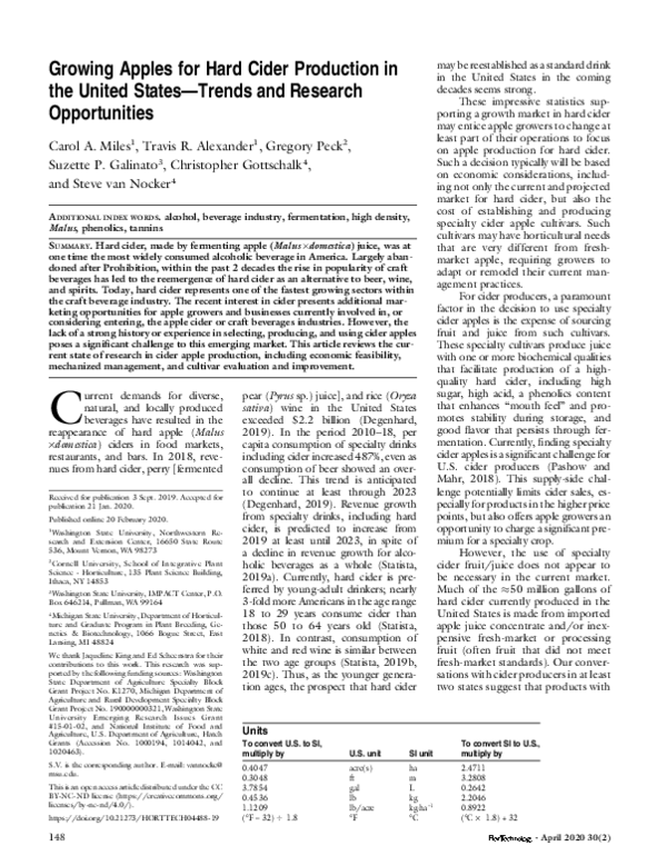 (PDF) Growing Apples for Hard Cider Production in the United States ...