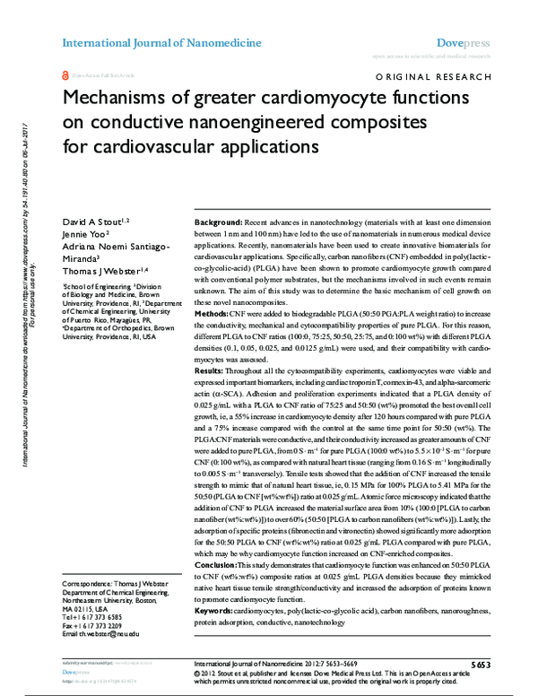 (PDF) Mechanisms of greater cardiomyocyte functions on conductive ...