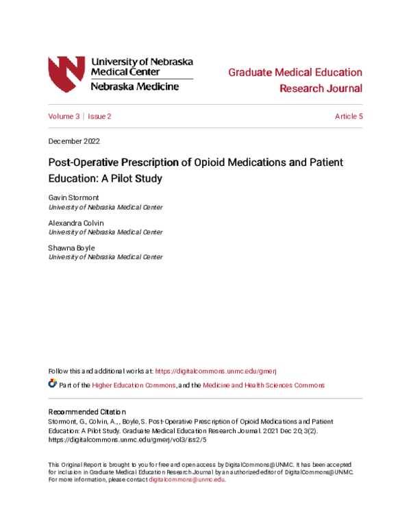 (PDF) Post-Operative Prescription of Opioid Medications and Patient ...