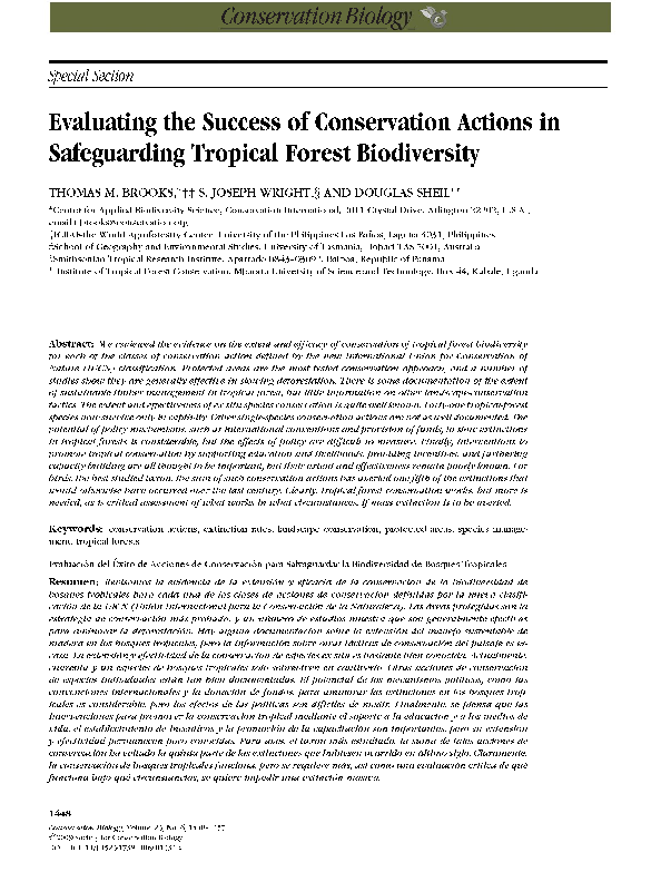 (PDF) Evaluating the Success of Conservation Actions in Safeguarding ...
