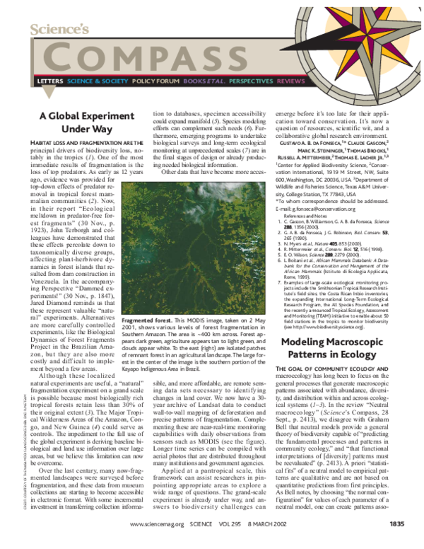 (PDF) A Global Experiment Under Way
