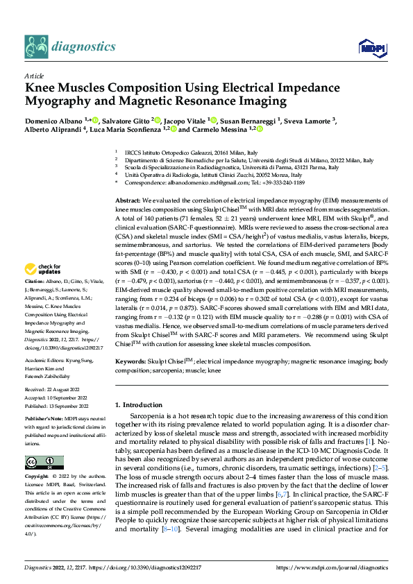 (PDF) Knee Muscles Composition Using Electrical Impedance Myography and ...