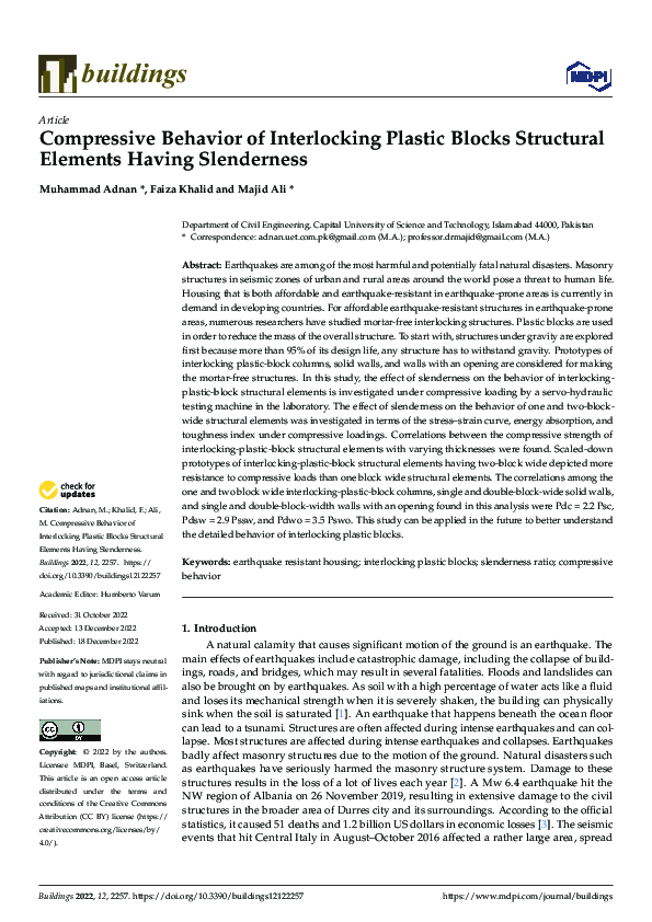 (PDF) Compressive Behavior of Interlocking Plastic Blocks Structural ...