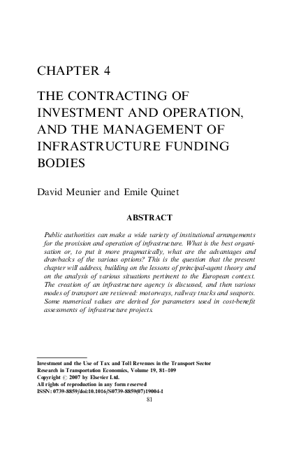 (PDF) Chapter 4 The contracting of investment and operation, and the management of ...