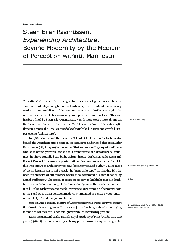 (PDF) Steen Eiler Rasmussen, Experiencing Architecture. Beyond ...