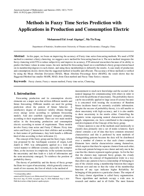 (PDF) Methods in Fuzzy Time Series Prediction with Applications in ...