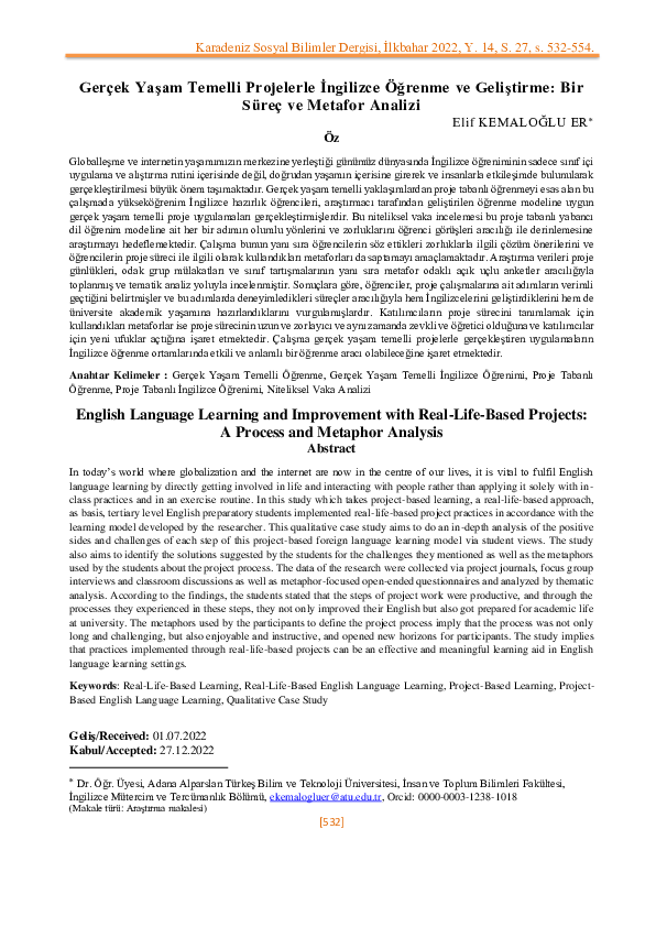 (PDF) English Language Learning and Improvement with Real-Life-Based Projects: A Process and ...