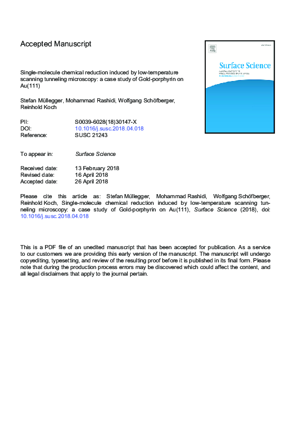 (PDF) Single-molecule chemical reduction induced by low-temperature ...