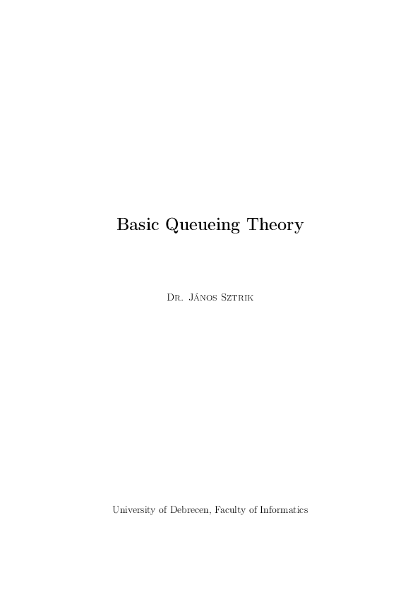 (PDF) Basic Queueing Theory