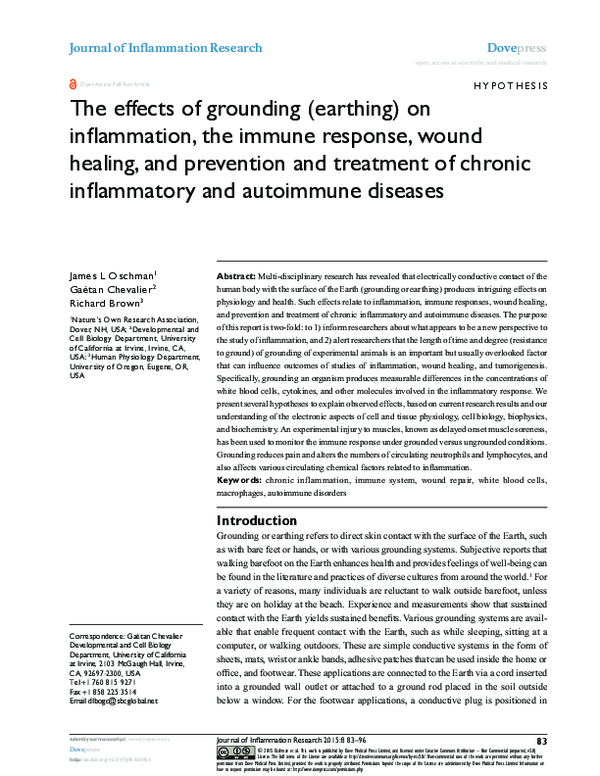 (PDF) The effects of grounding (earthing) on inflammation, the immune ...