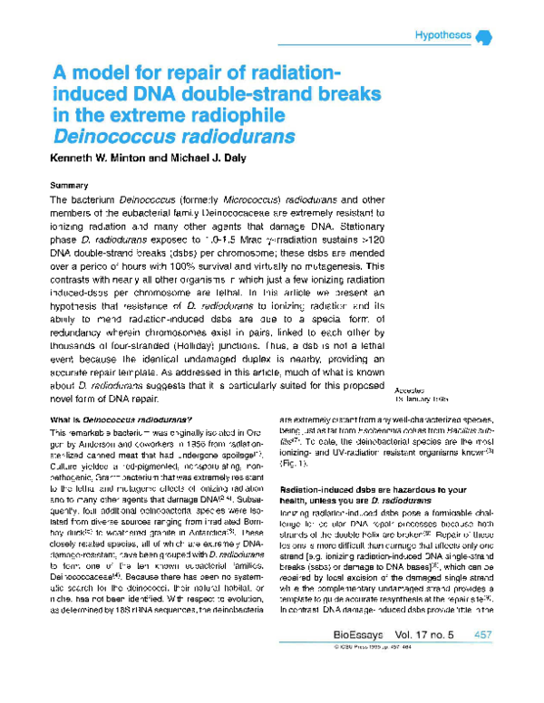 (PDF) A model for repair of radiation-induced DNA double-strand breaks ...