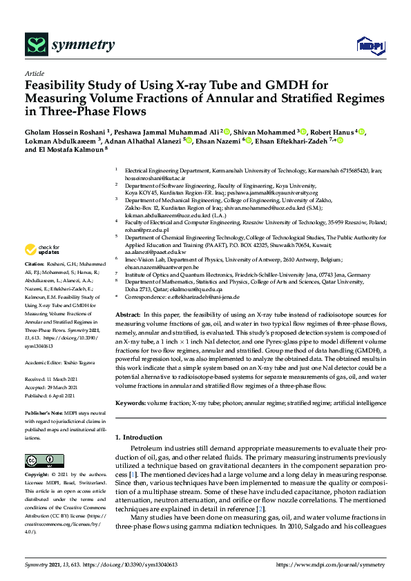 (PDF) Feasibility Study of Using X-ray Tube and GMDH for Measuring Volume Fractions of Annular ...