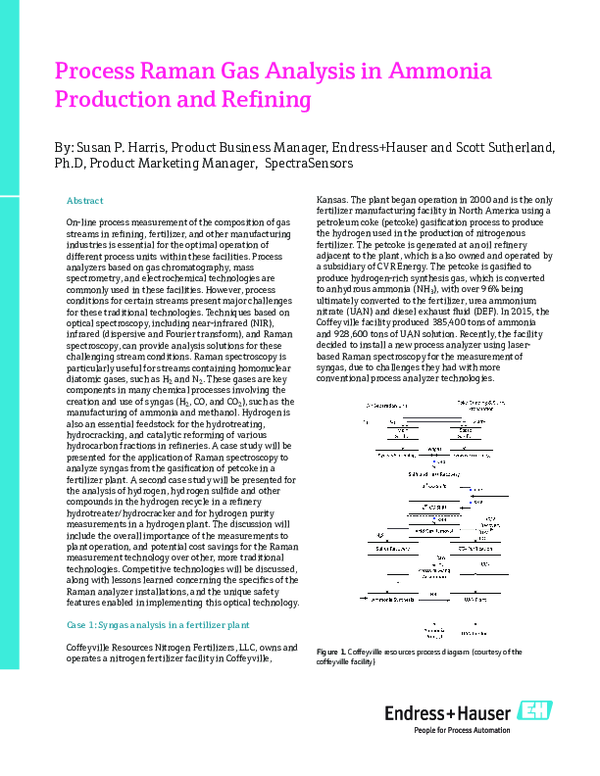 (PDF) Process Raman gas analysis in ammonia production and refining