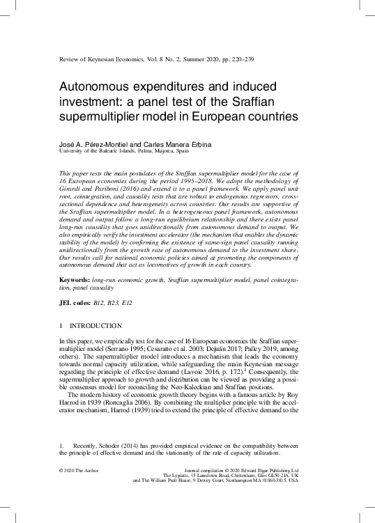 (PDF) Autonomous expenditures and induced investment: a panel test of ...