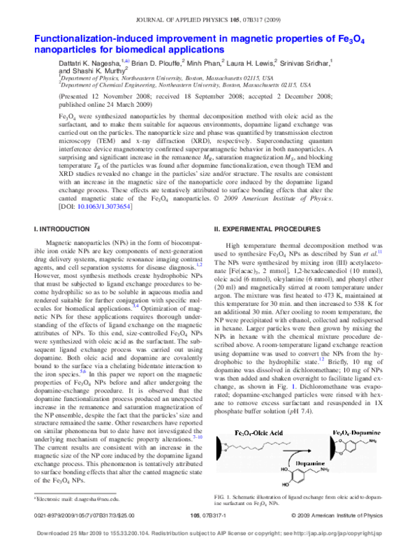 (PDF) Functionalization-induced improvement in magnetic properties of ...