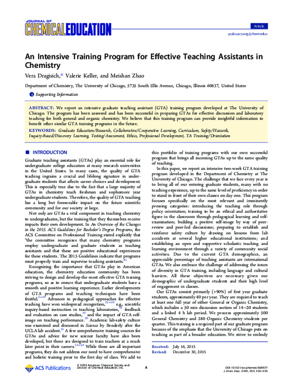 (PDF) An Intensive Training Program for Effective Teaching Assistants ...