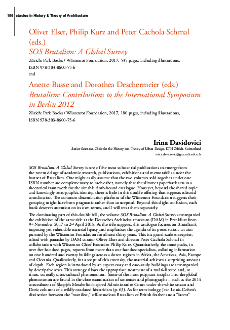 (PDF) Oliver Elser, Philip Kurz and Peter Cachola Schmal (eds.) SOS ...