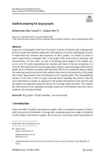 (PDF) Guided sampling for large graphs