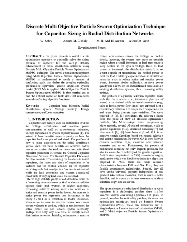 Pdf Discrete Multi Objective Particle Swarm Optimization Technique