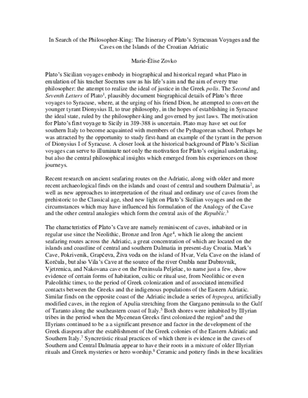 (PDF) In Search of the Philosopher King. The Route of Plato’s Syracusan ...