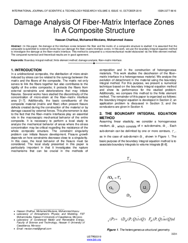 (PDF) Damage Analysis Of Fiber-Matrix Interface Zones In A Composite ...