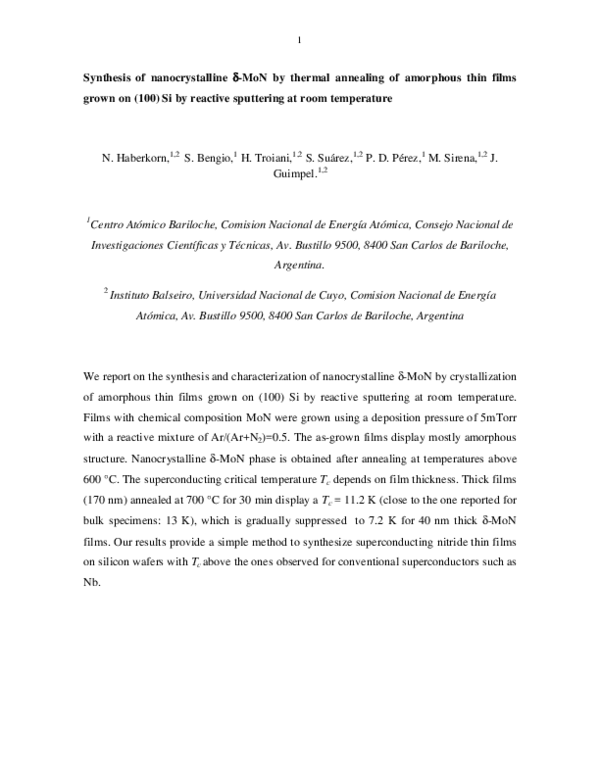 (PDF) Synthesis of nanocrystalline δ-MoN by thermal annealing of ...