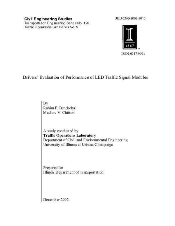 (PDF) Drivers' Evaluation of Performance of LED Traffic Signal Modules