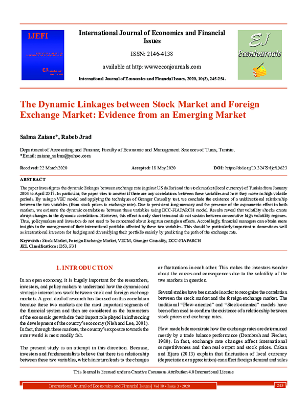(PDF) The Dynamic Linkages Between Stock Market and Foreign Exchange Market: Evidence from an ...