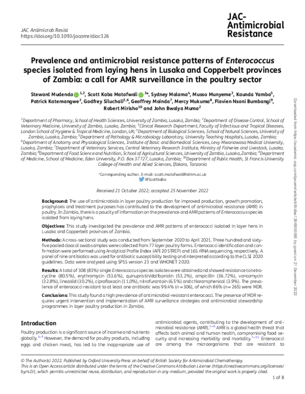 Pdf Prevalence And Antimicrobial Resistance Patterns Of Enterococcus Species Isolated From
