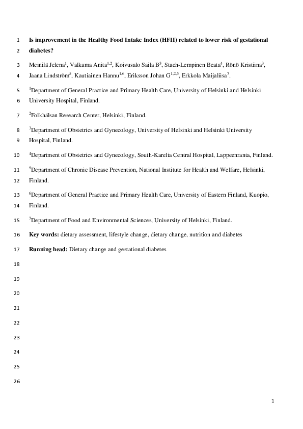 (PDF) Is improvement in the Healthy Food Intake Index (HFII) related to ...