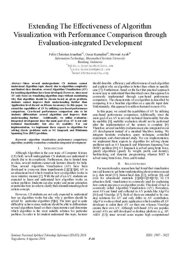 Pdf Extending The Effectiveness Of Algorithm Visualization With 6316