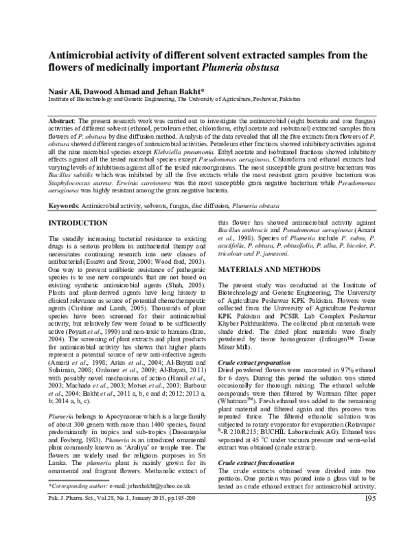 (PDF) Antimicrobial activity of different solvent extracted samples ...