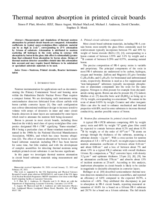(PDF) Thermal neutron absorption in printed circuit boards