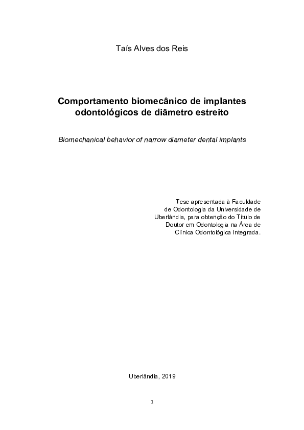 (PDF) Biomechanical behavior of narrow diameter dental implants