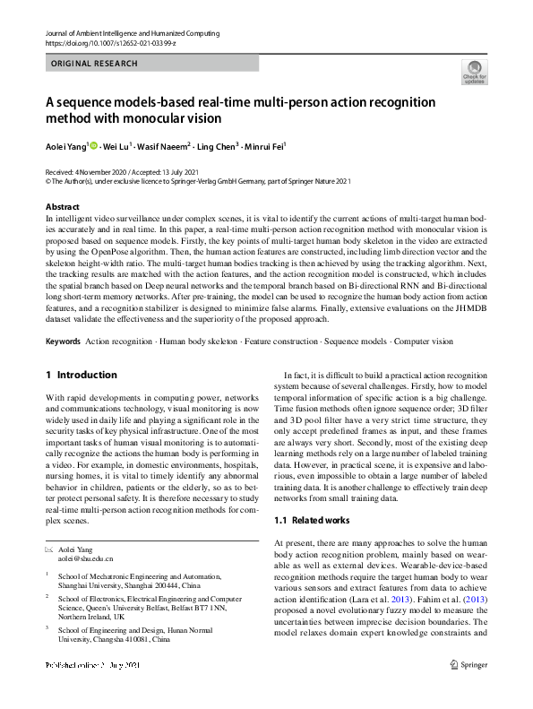(PDF) A sequence models-based real-time multi-person action recognition method with monocular vision