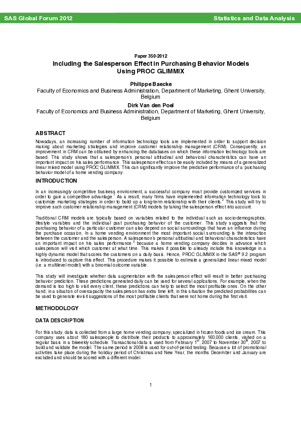 (PDF) Including the Salesperson Effect in Purchasing Behavior Models ...