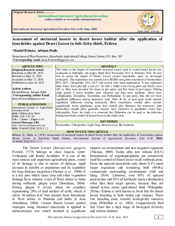 (PDF) Assessment of nocturnal insects in desert locust habitat after ...