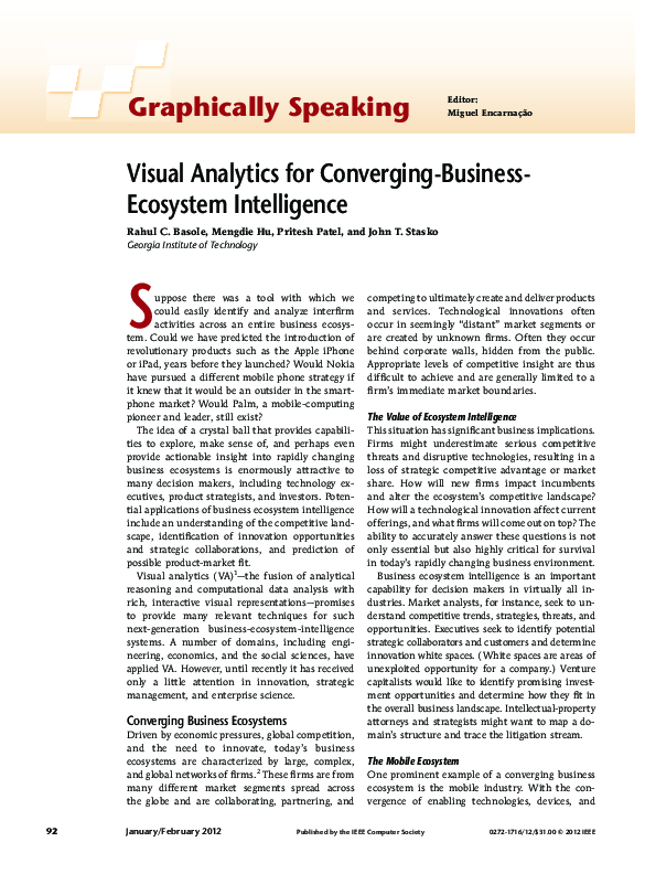 (PDF) Visual Analytics for Converging-Business-Ecosystem Intelligence
