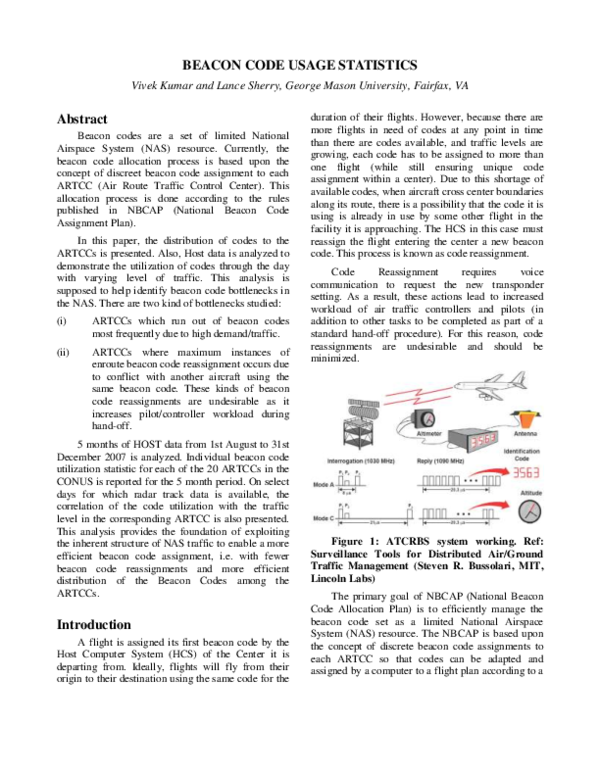(PDF) Beacon code usage statistic