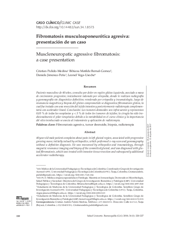 (PDF) Muscleneuropatic agressive fibromatosis: a case presentation ...