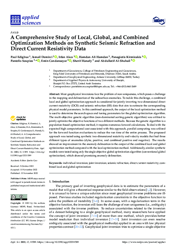 (PDF) A Comprehensive Study of Local, Global, and Combined Optimization Methods on Synthetic ...