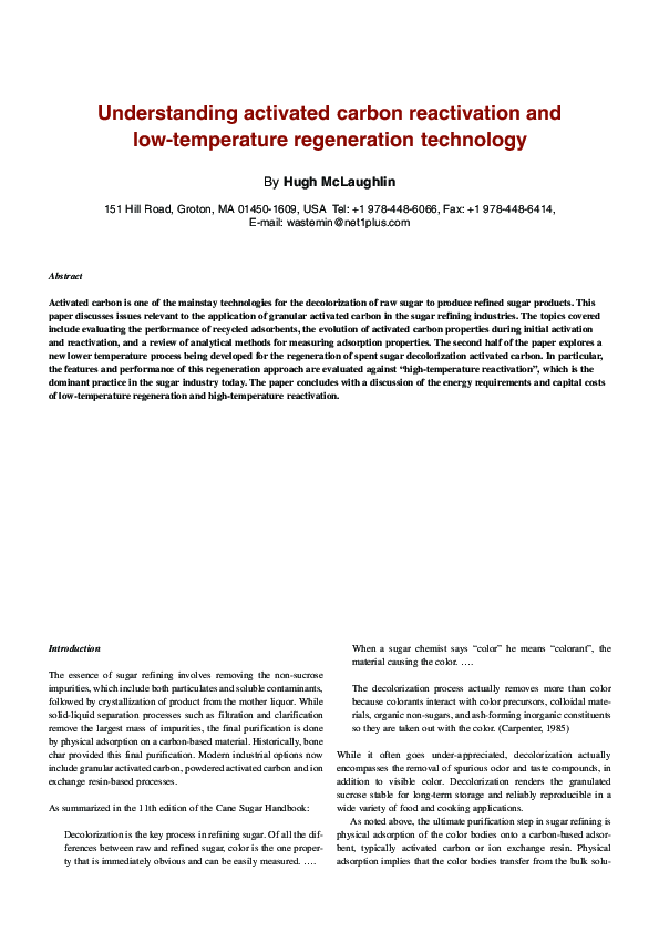 (PDF) Understanding Activated Carbon Reactivation and Low-Temperature ...