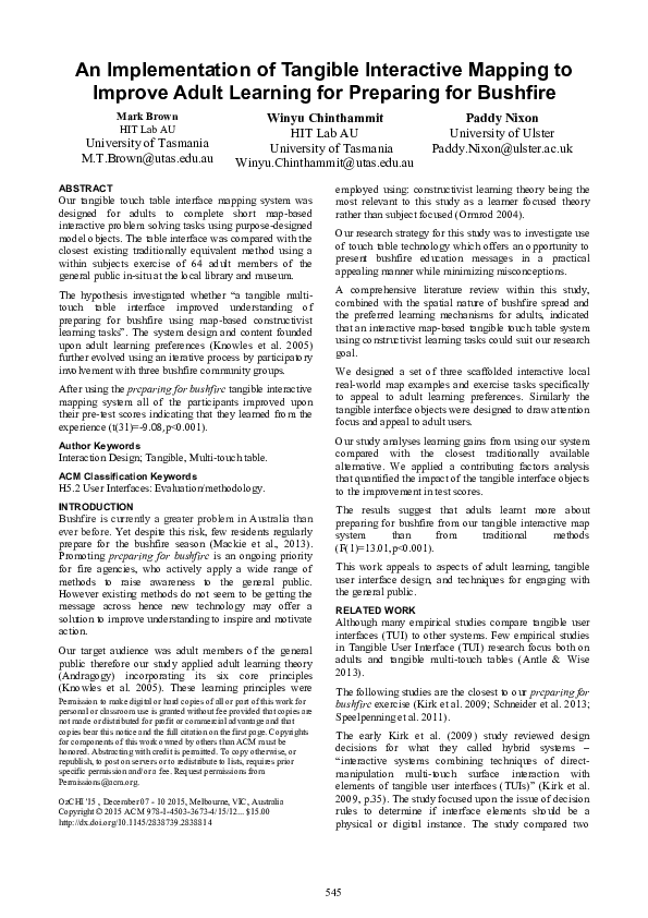 (PDF) An Implementation of Tangible Interactive Mapping to Improve ...
