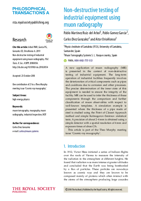(PDF) Non-destructive testing of industrial equipment using muon ...